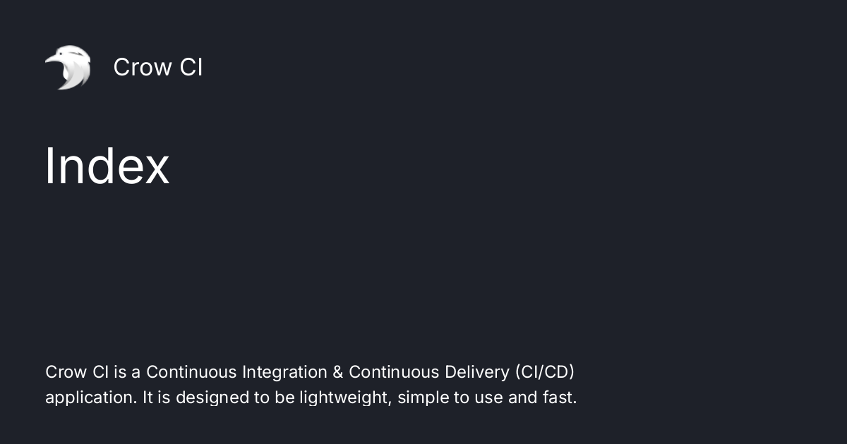 Index - Crow CI